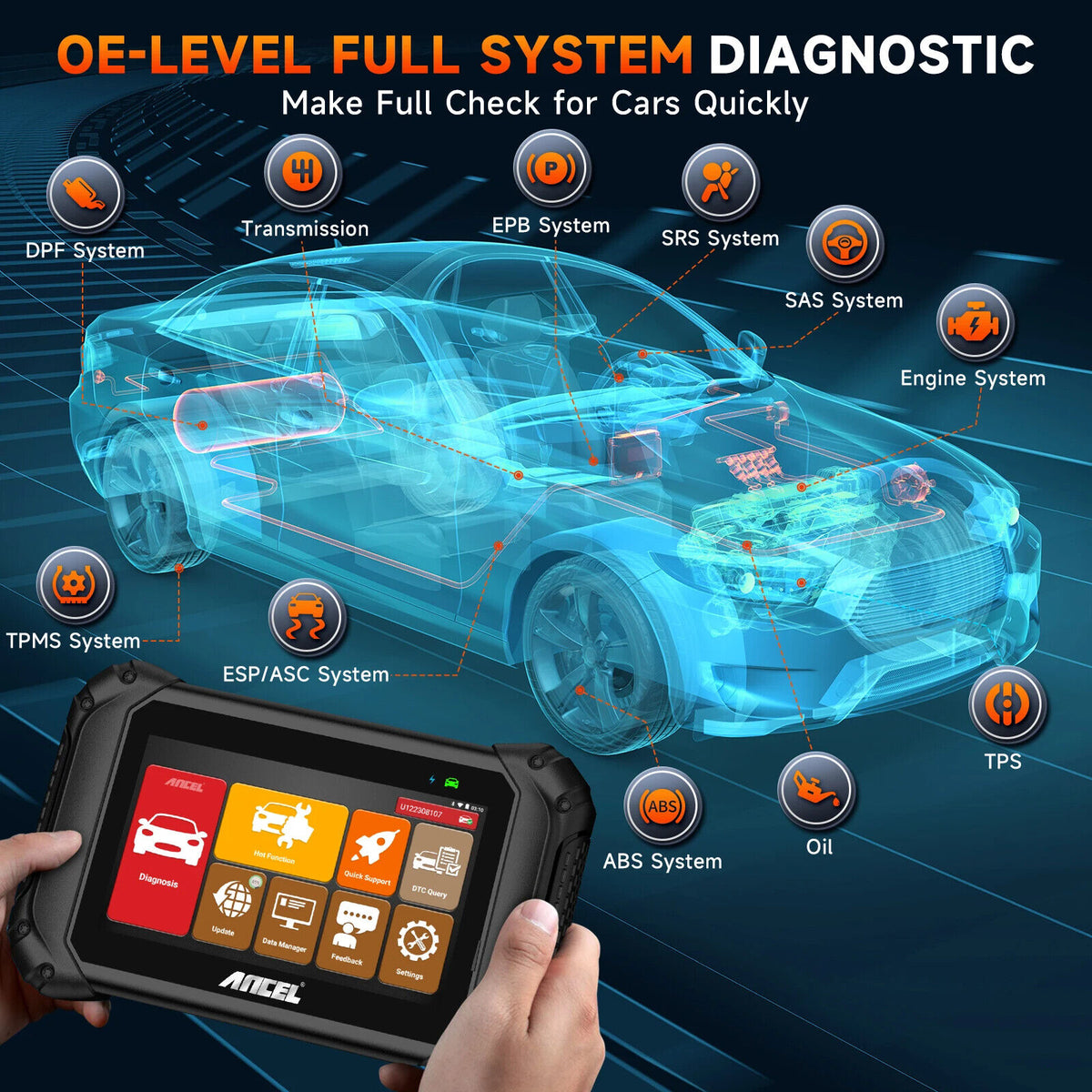 ANCEL V5 BT OBD2 Diagnostic Tool Bi-directional Control ODB OBD2 Scann – Auto Lines Australia
