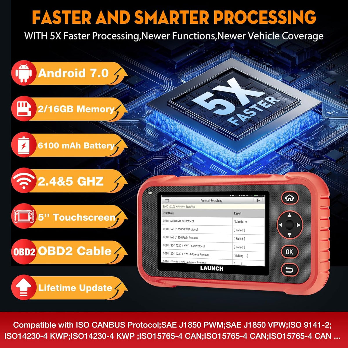 LAUNCH CRP123E PLUS OBD2 Diagnostic Full Automotive Scan Tool Vehicle ...