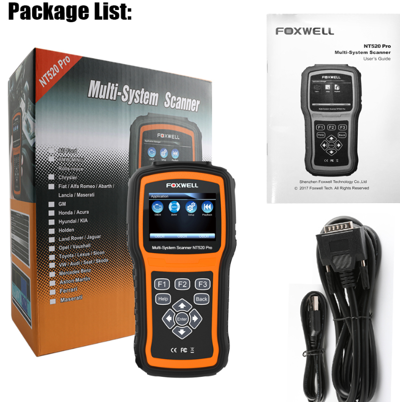 FOXWELL NT520 OBD2 Fault Code Reader Reset Diagnostic Tool Suitable Fo ...