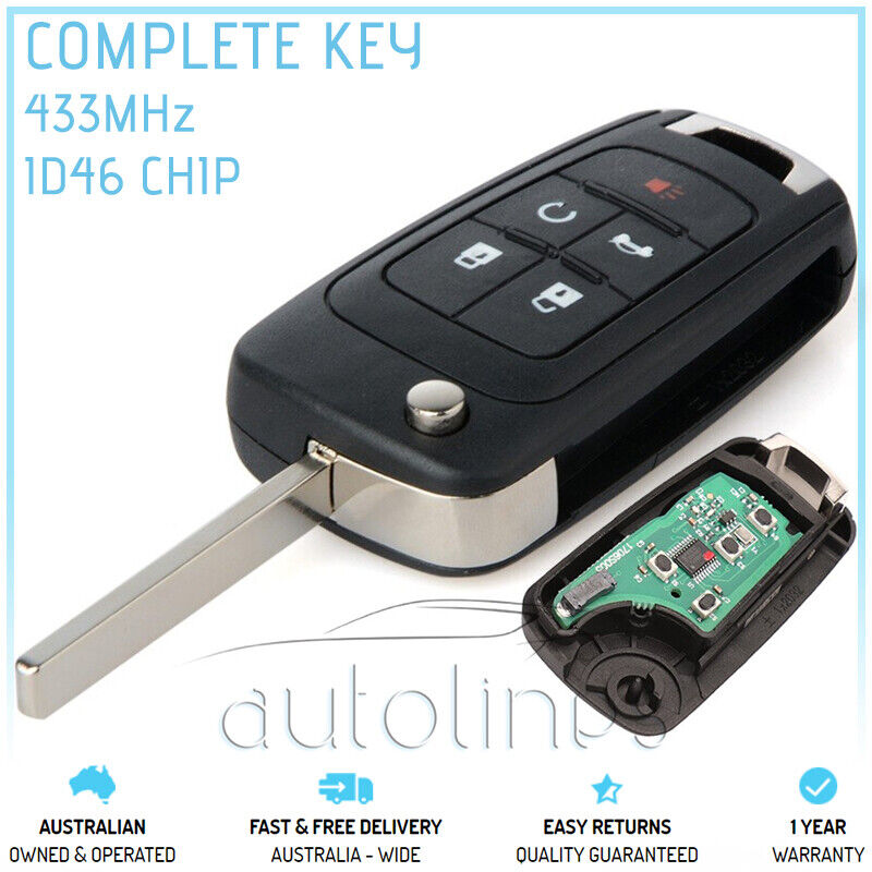 Fits HOLDEN COMMODORE VF 2013-2017 FOB 5 Button Remote Complete Key Tr ...