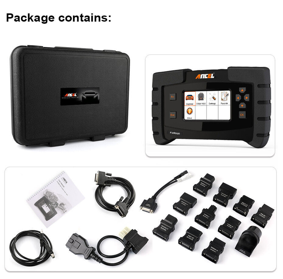 Ancel FX6000 Car Diagnostic Tool OBD2 Scanner ECU ABS ESP SAS EPB SRS ...