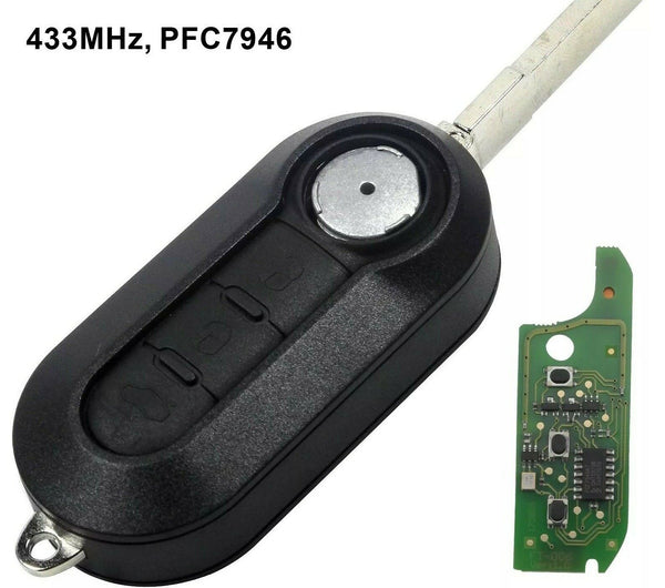 Fits Fiat 433MHz PCF7946/PCF7946AT Complete Transponder Remote Key ...