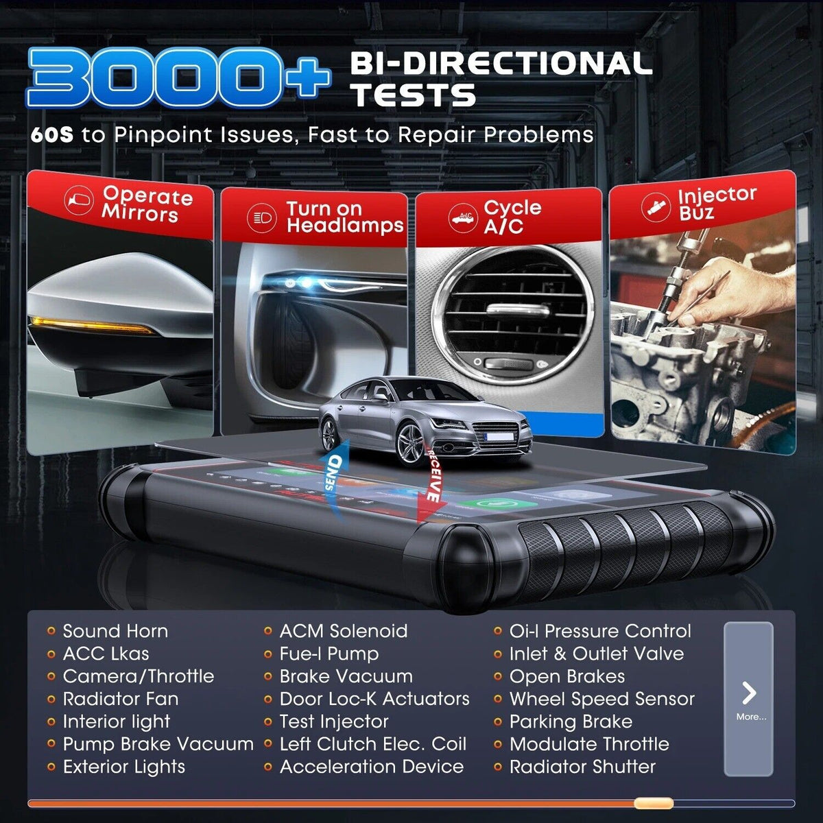 Autel MaxiCOM MK900-BT Diagnostic Scanner Wireless DoIP / CAN FD Scan ...