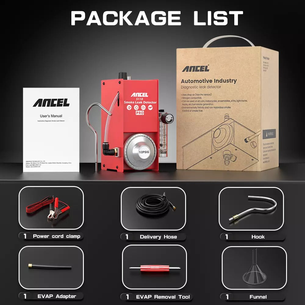 ANCEL S110 EVAP Smoke Leak Detector Car Vacuum Tester Fuel Pipe Diagno ...