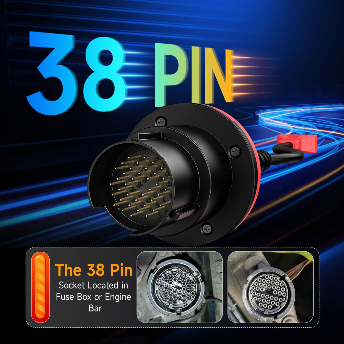 Autel Benz 38Pin Adapter diagnostic Connector for MS908 MS906 DS808 ...