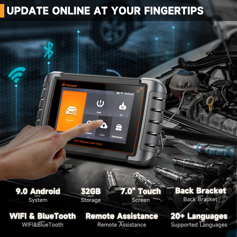 FOXWELL NT809TS OBD 2 Car Diagnostic Tools Tpms Programing A/F DPF BRT ...